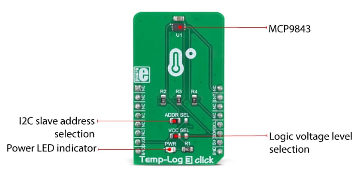 MIKROE-3326 Temp-Log 3 Click - Mikroe | Mouser